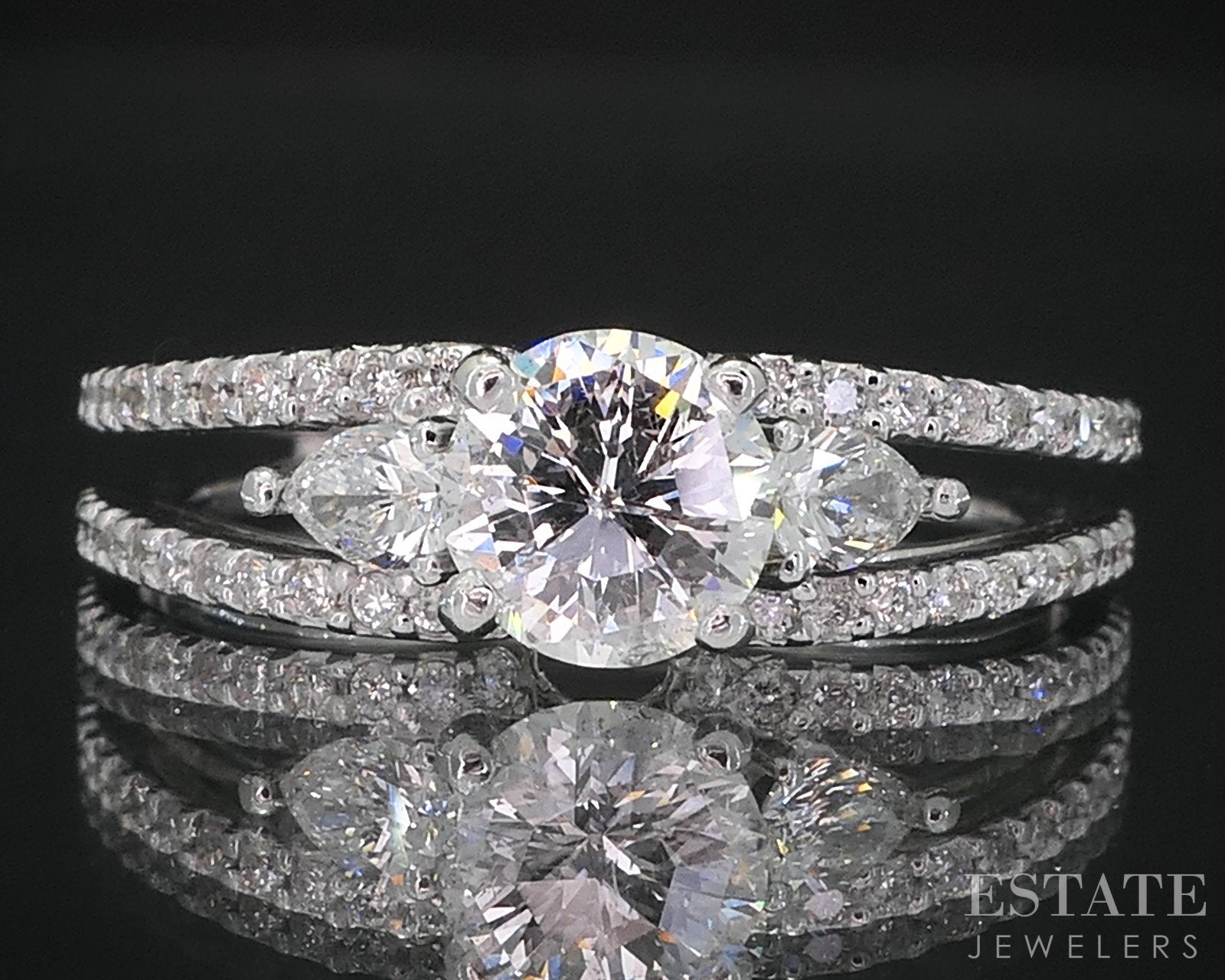 14k White Gold Natural 1.04ctw Diamond Gabriel & Co. Engagement Ring 4 ...